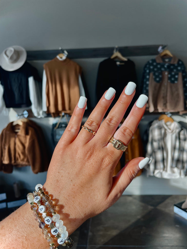 BLOCK INITIAL RING – Crave Boutique