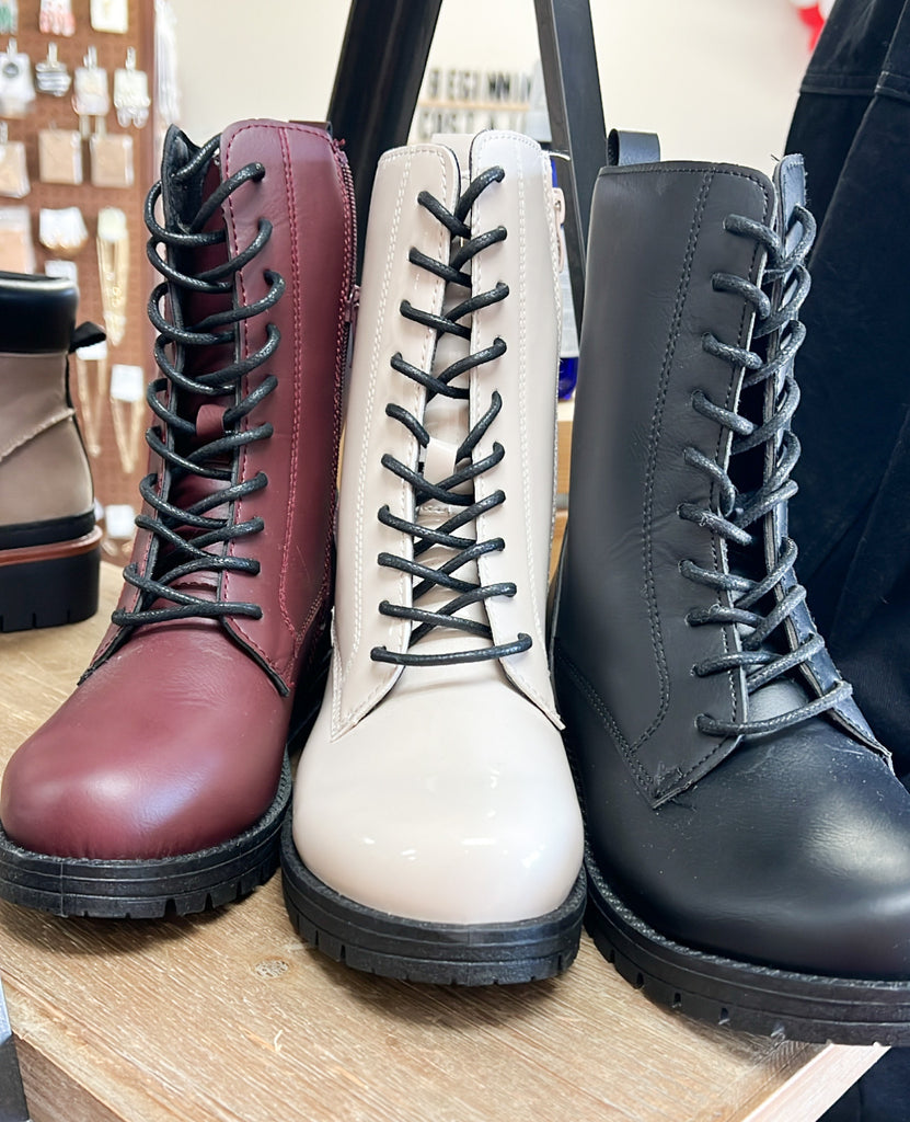 TRESSA COMBAT BOOT- 3 COLORS – Crave Boutique